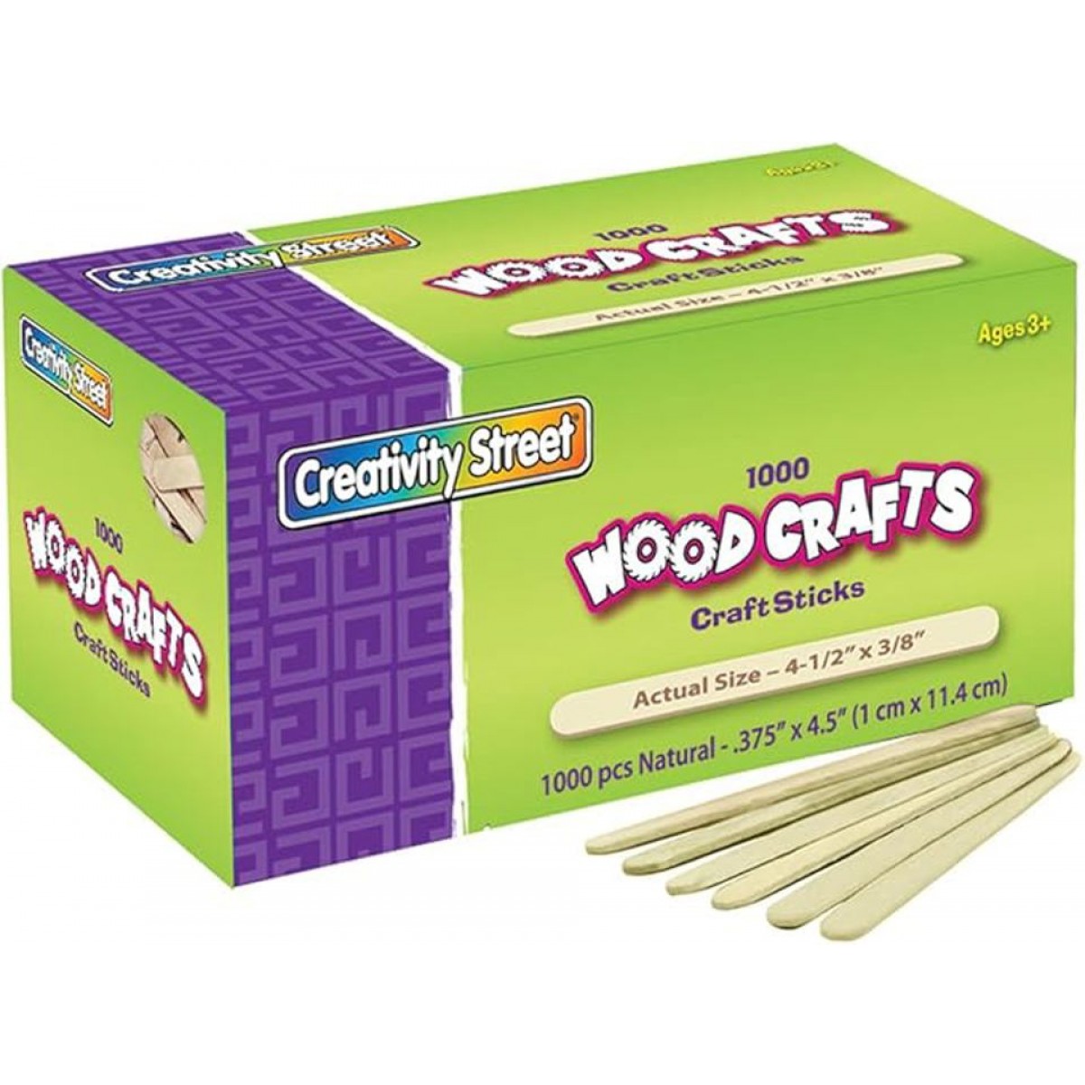 Natural Craft Sticks 4.5"X3/8" 1000Pc - Wood Basics - Craft Basics ...