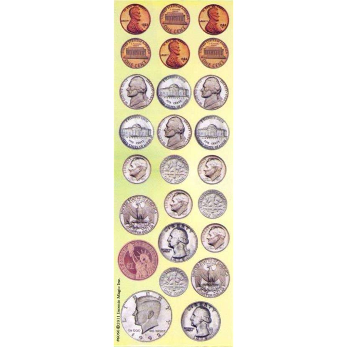Coin Stickers 25/SHT, Incento Magic, Incento Magic, 6060COIN STICKER 25 ...