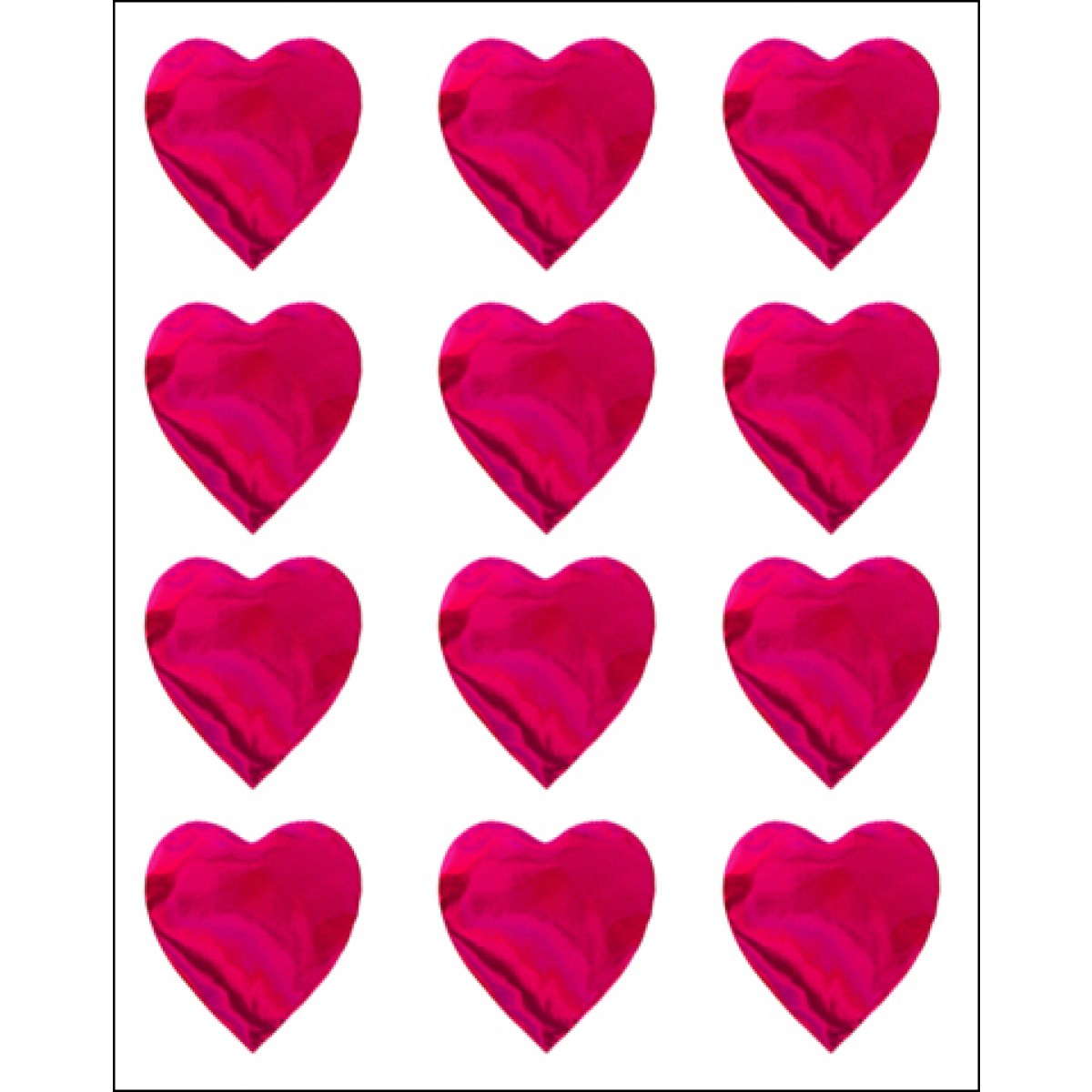 Foil Heart Stickers, 25 Sheets - Red - The Craft Shop, Inc.