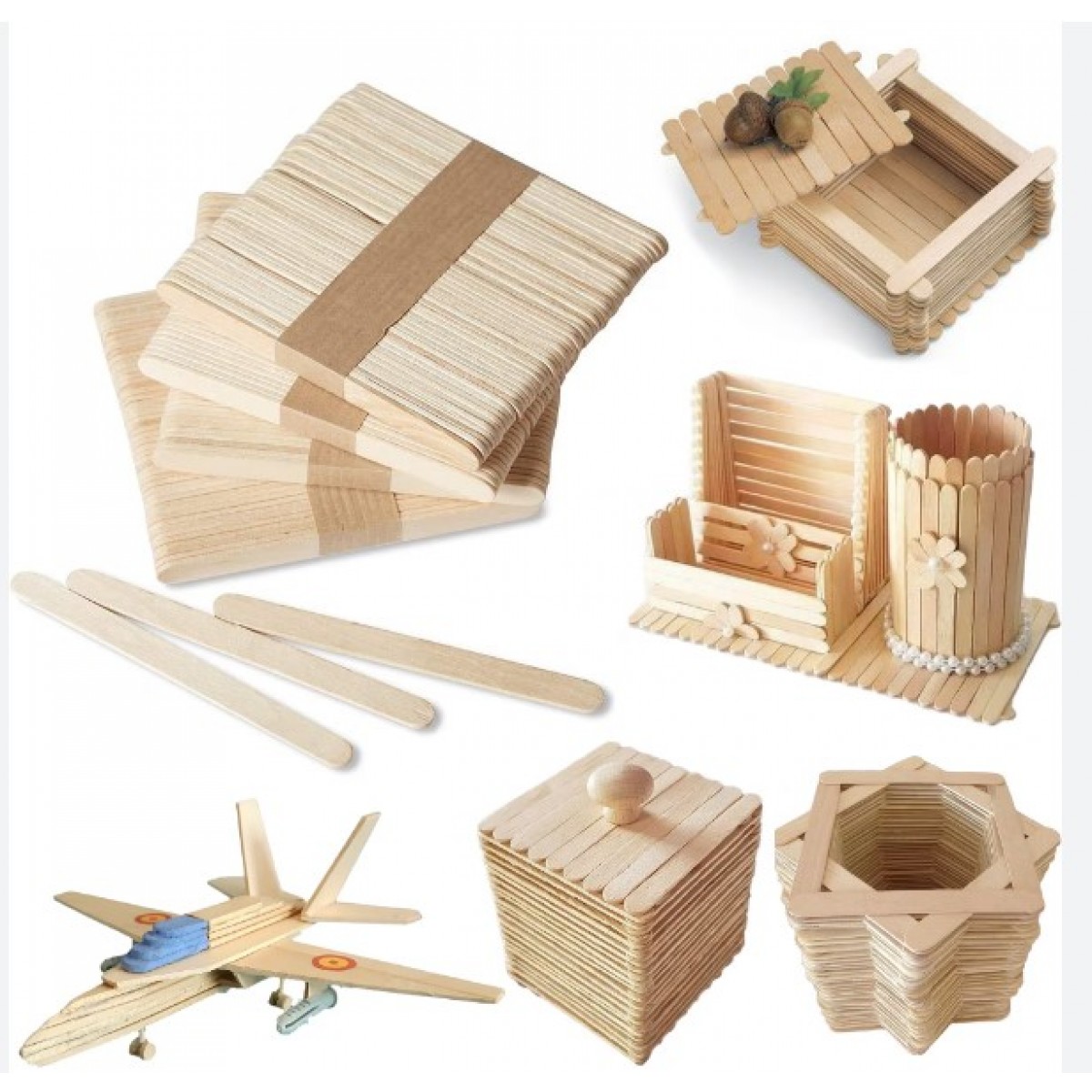 Natural Craft Sticks 4.5"X3/8" 1000Pc - Wood Basics - Craft Basics ...