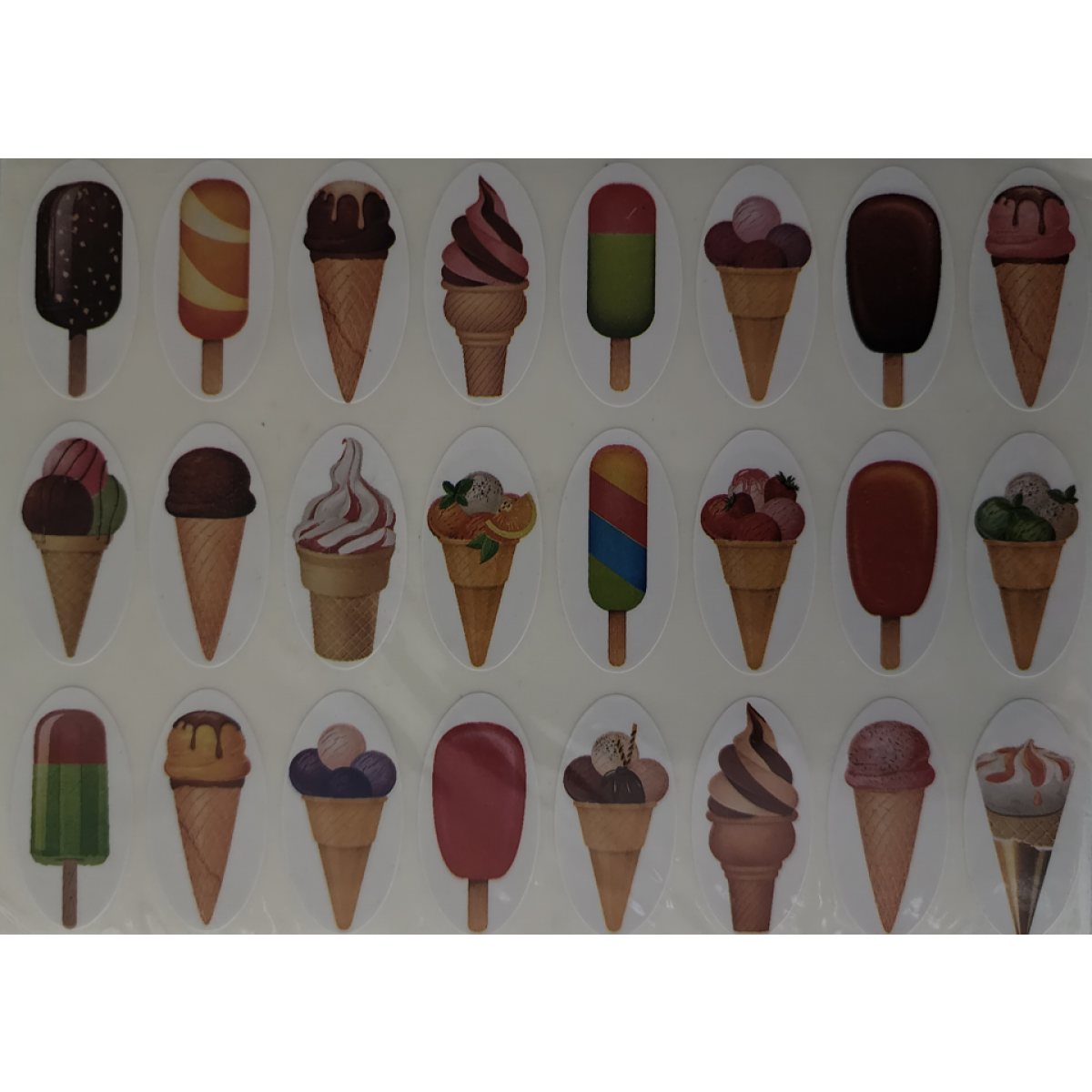 ICE CREAM STICKERS 10 Sheet 1 1/2" X 3/4" - The Craft Shop, Inc.